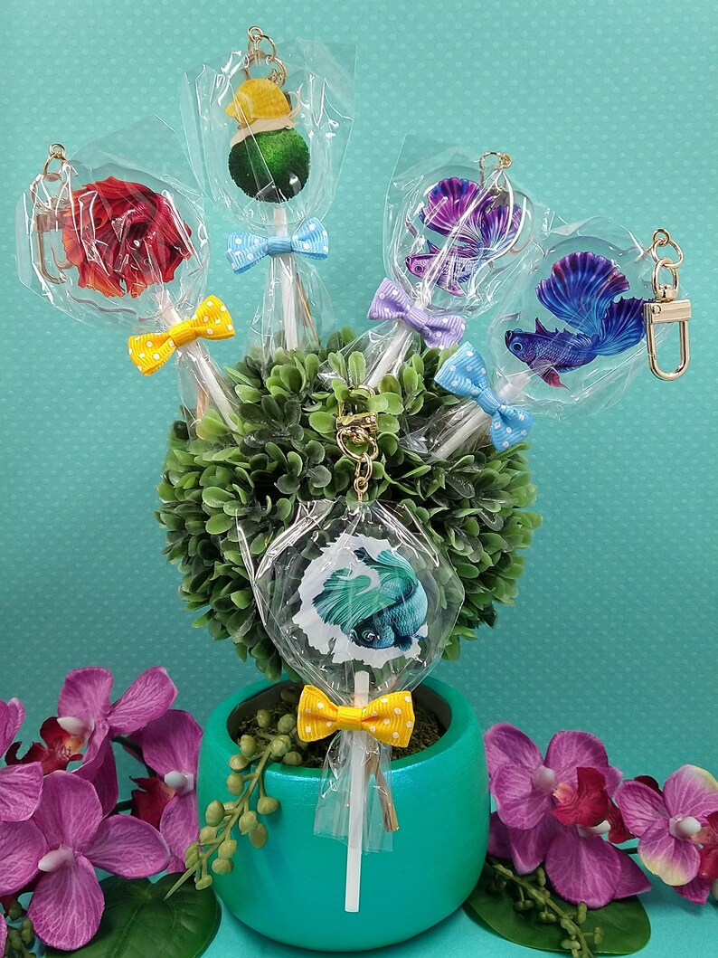 Lollipop Blue Swimming Betta Fish Charm Gift for Betta Fish - Etsy