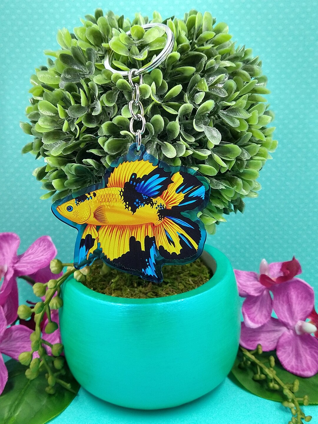 Acrylic Koi Double Tail Betta Keychain, Gift for Betta Fish Lover, Fish ...