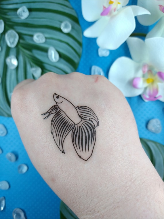 Watercolor Betta Fish Tattoos