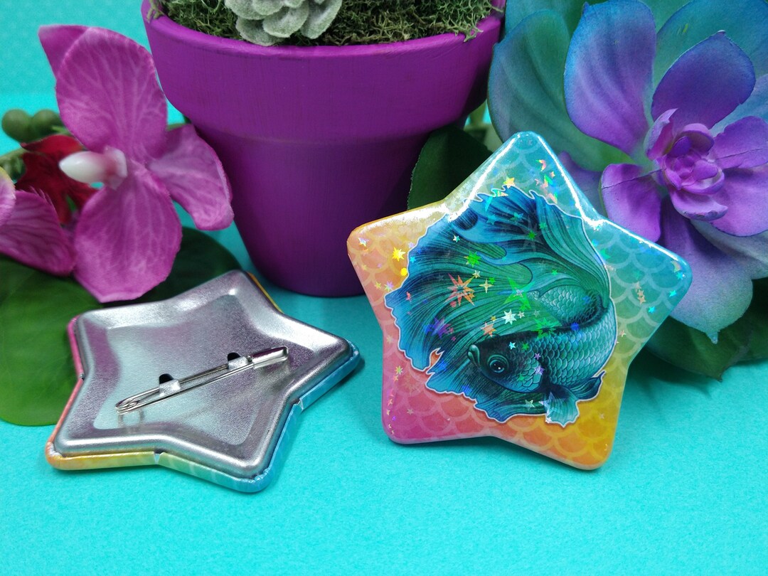 Turquoise Halfmoon Betta Fish Pin Gift for Betta Fish Lover ...