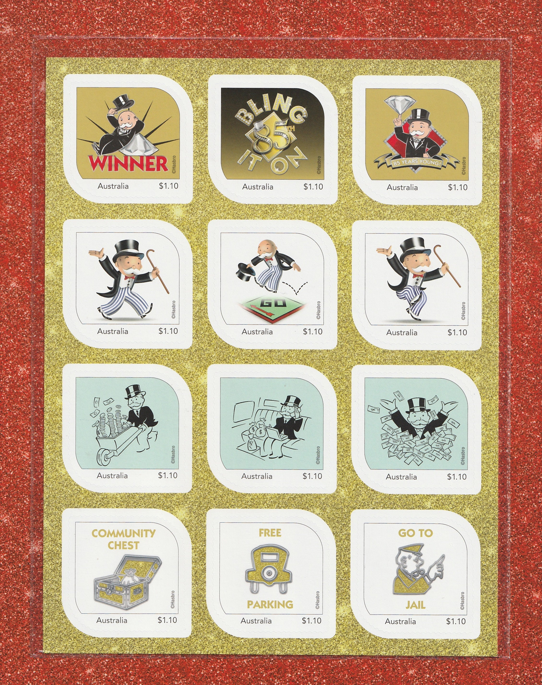 2021 Monopoly 85th Anniversary Stamp Presentation Pack Australia Self ...