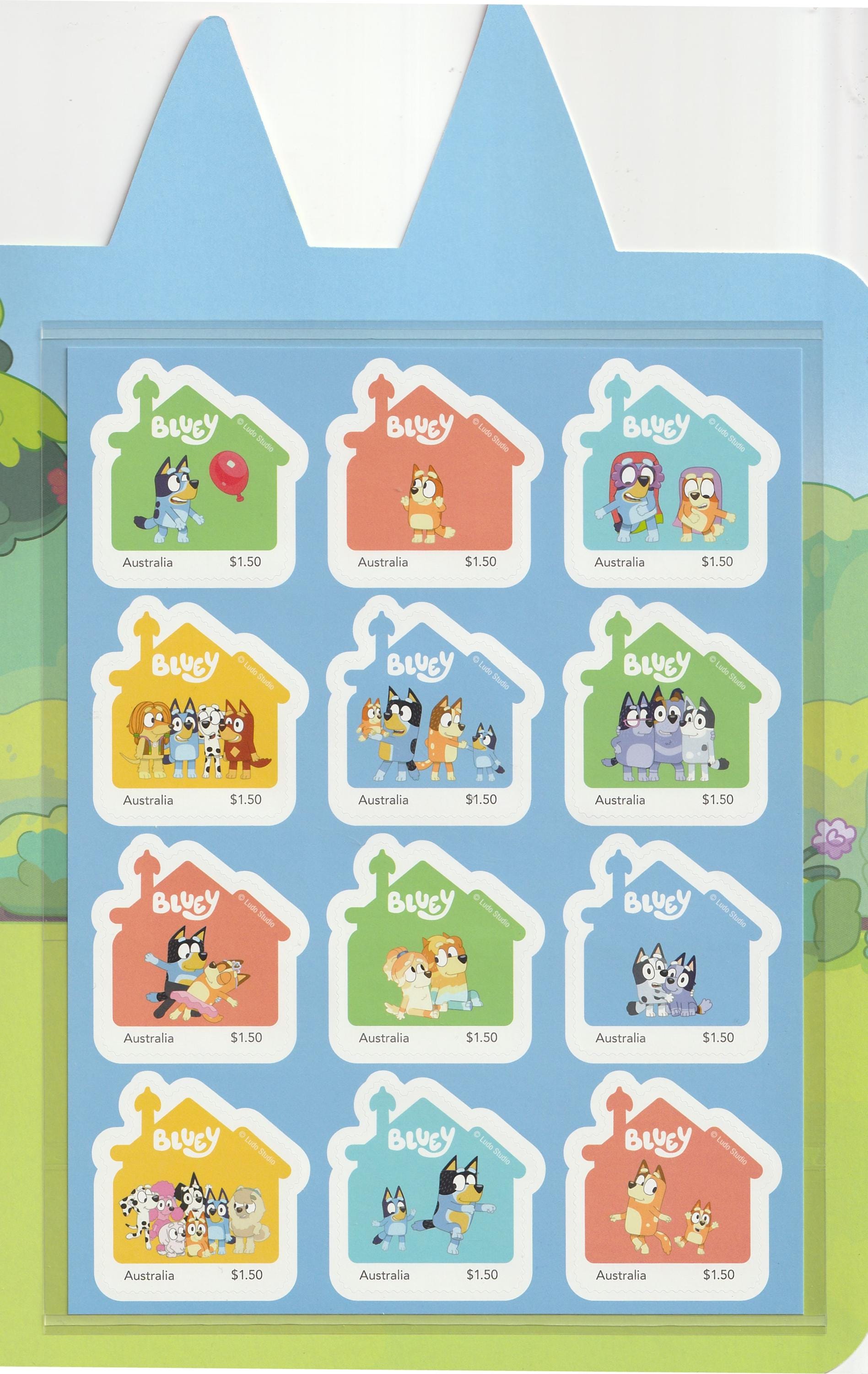 2024 Bluey Stamp Presentation Pack Australia Large AUD 1.50 Stamp & 12 ...