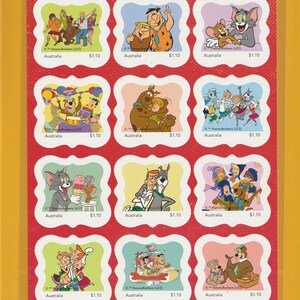 2022 Hanna Barbera 65 Years Stamp Presentation Pack Australia Stickers ...