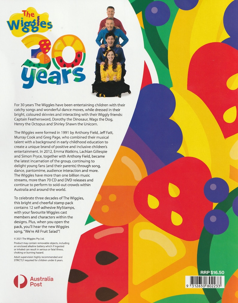 2021 the Wiggles 30 Years Stamp Presentation Pack Australia Musical ...
