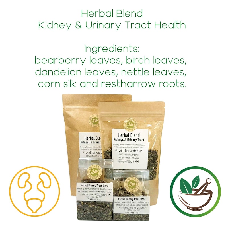Natural Organic Herbal Mixture Tea Blend "kidney" of 6 Beneficial Herbs ...