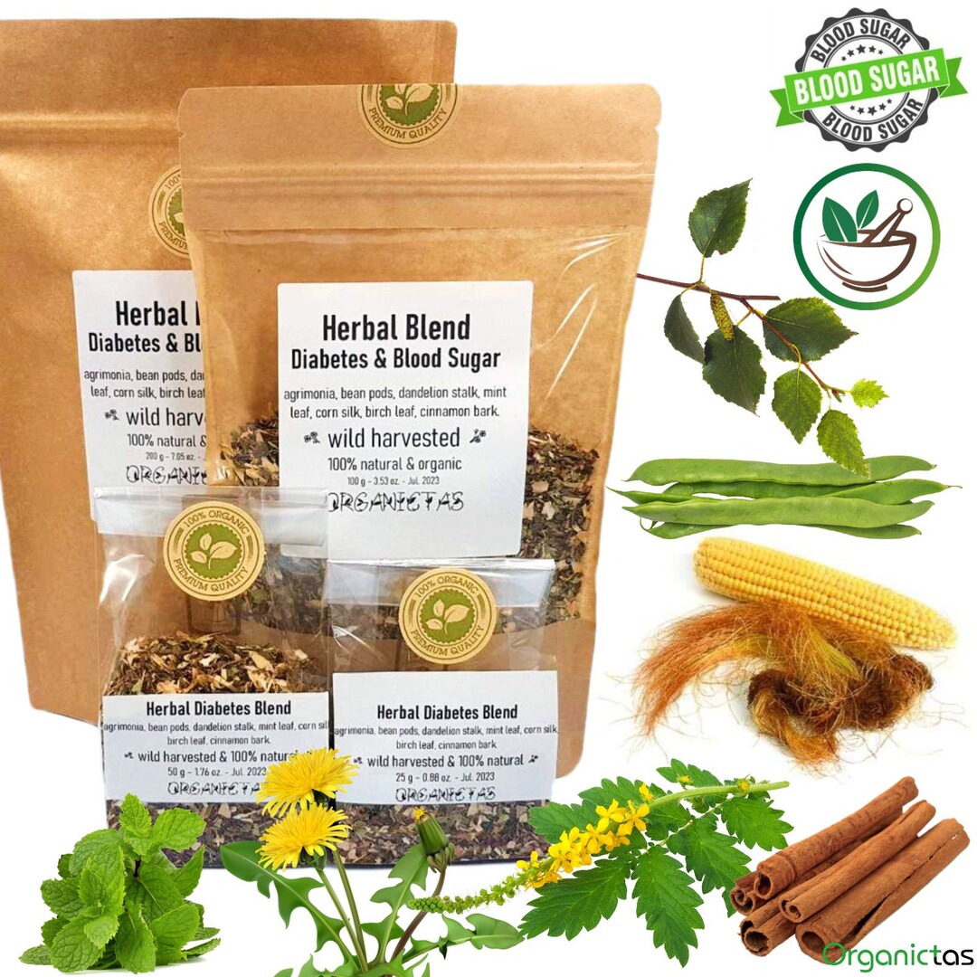 Organic Herbal Diabetic Mixture Tea Blend With 7 Beneficial Herbs ...