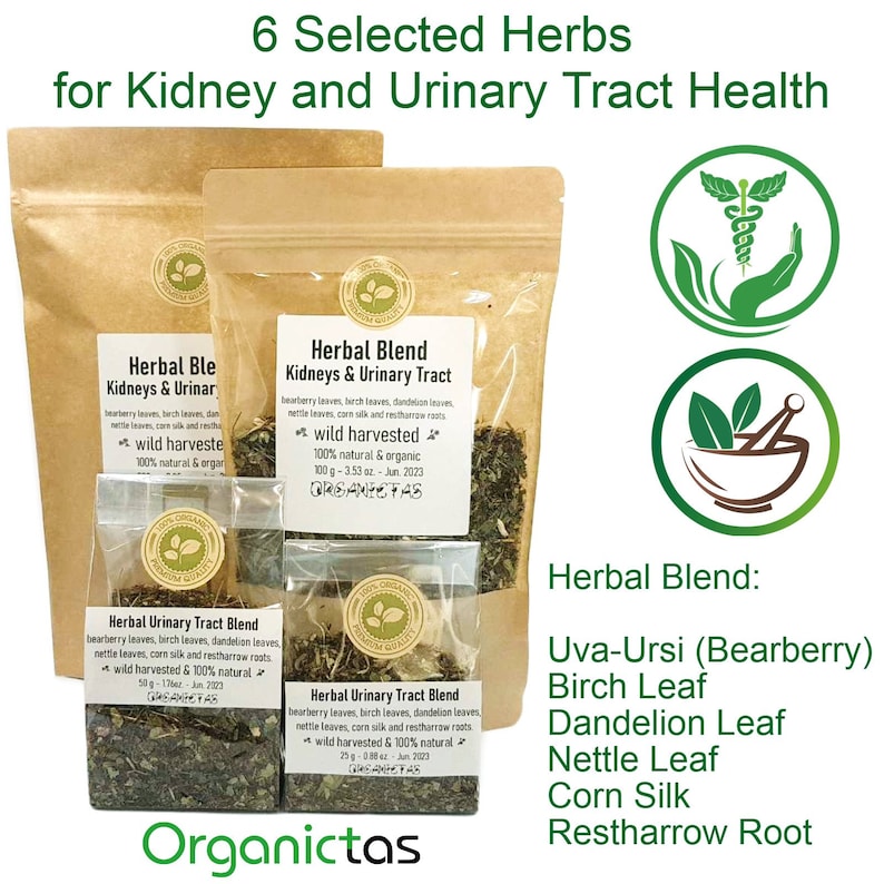 Natural Organic Herbal Mixture Tea Blend "kidney" of 6 Beneficial Herbs ...