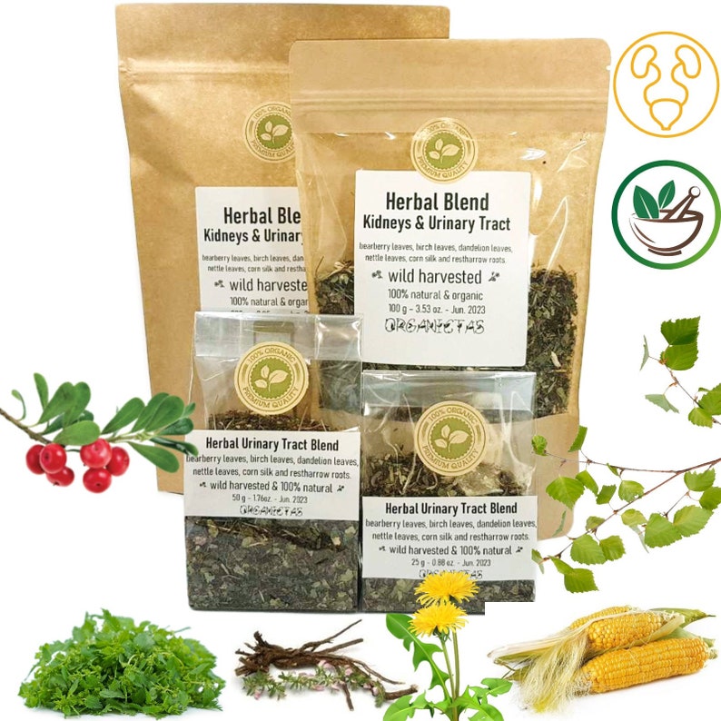 Natural Organic Herbal Mixture Tea Blend "kidney" of 6 Beneficial Herbs ...