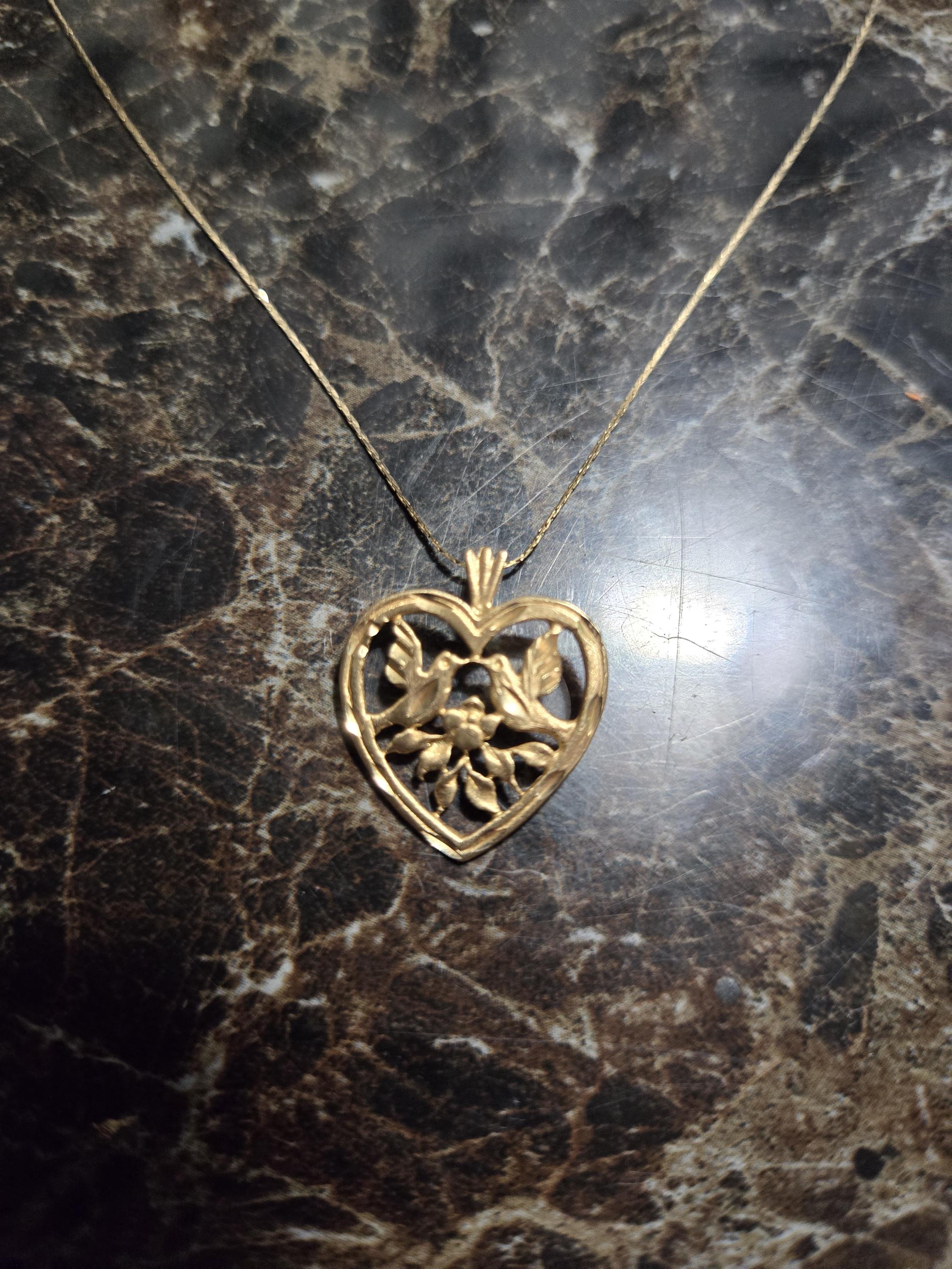 14k gold filigree heart pendant store