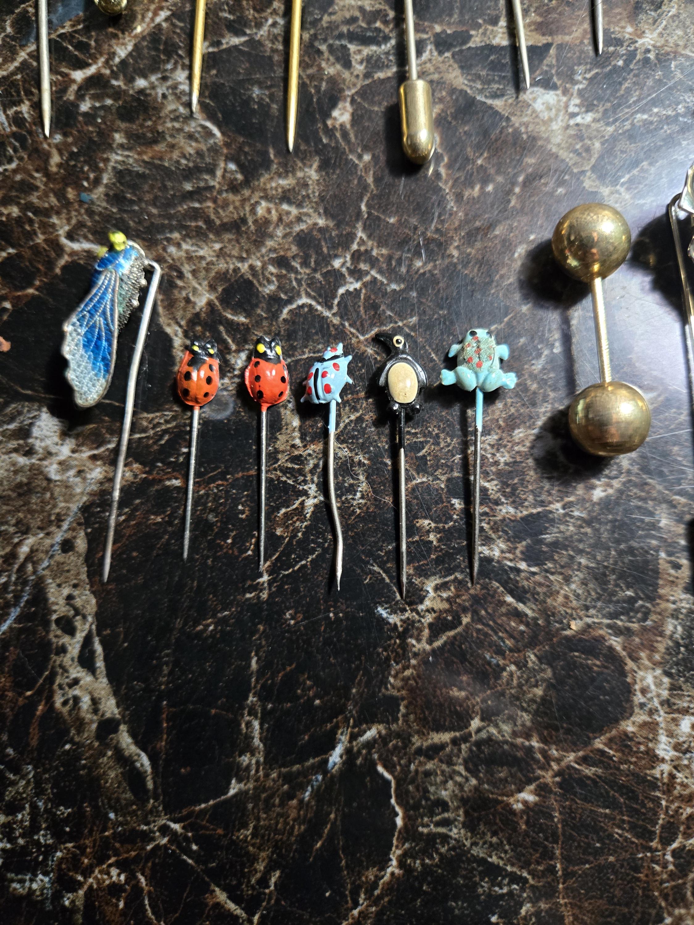 Large Lot of 25 Vintage/antique Stick Pins - Etsy