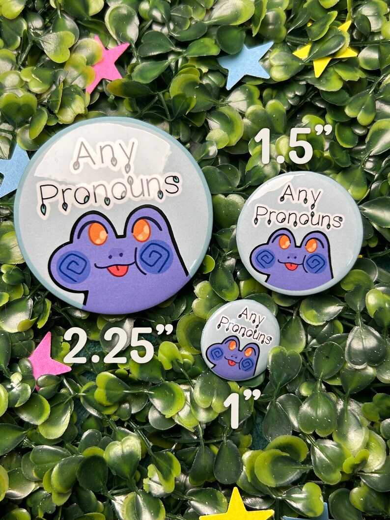 Groovy Rainbow Pronoun Pin Back Buttons - Etsy