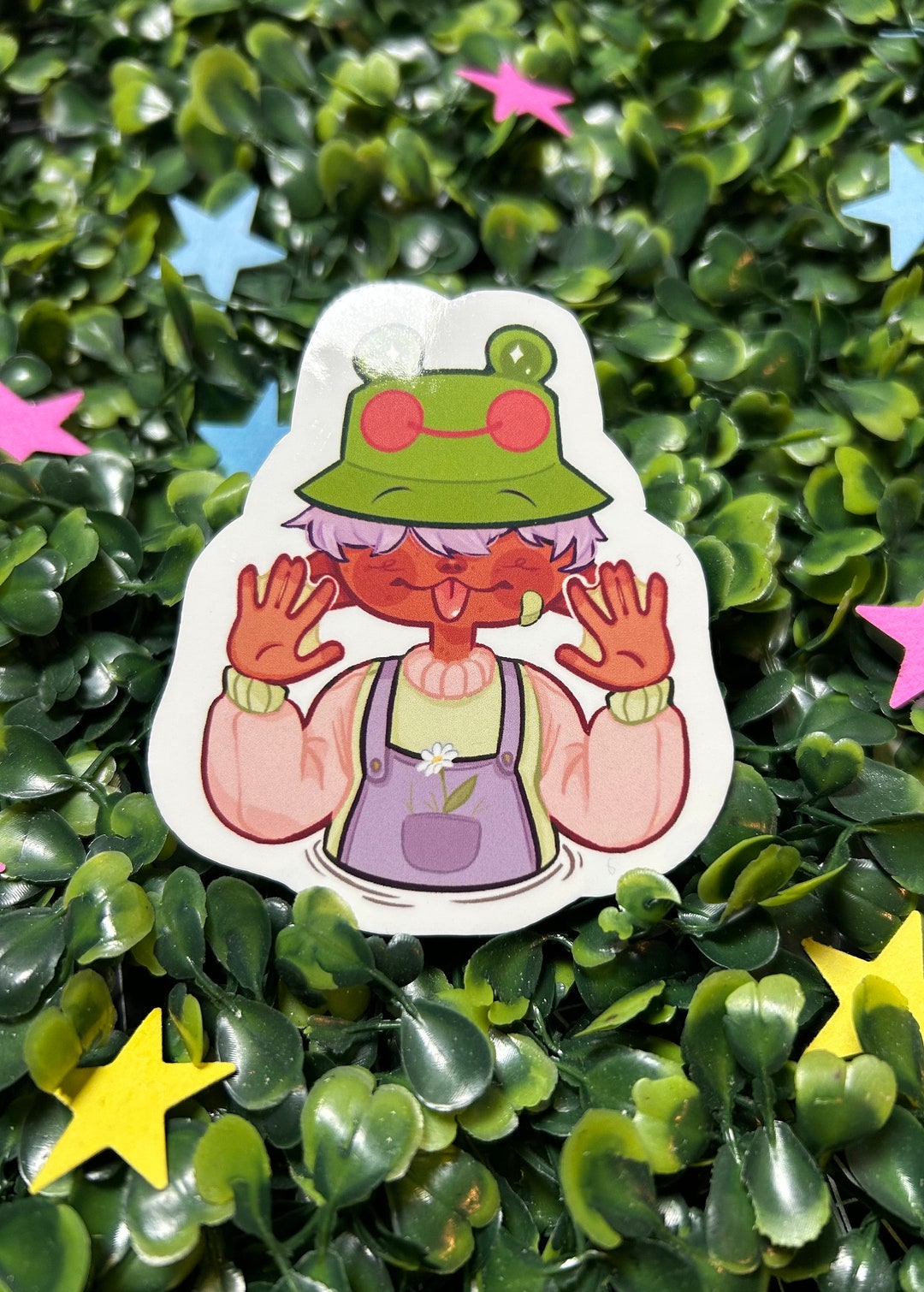 Frog Boy Glossy Vinyl Sticker - Etsy