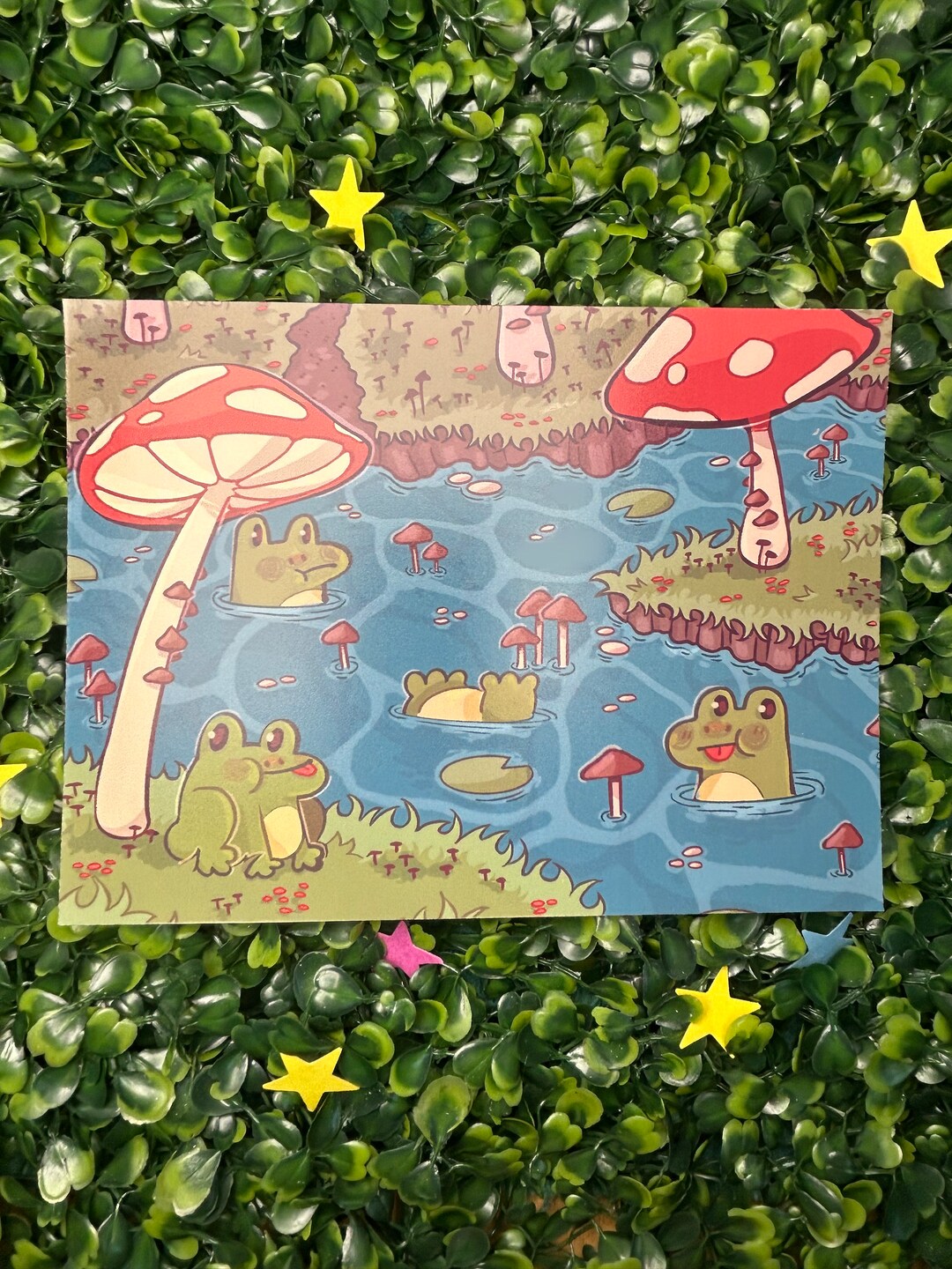 Froggie Swamp Glossy Mini Art Print - Etsy