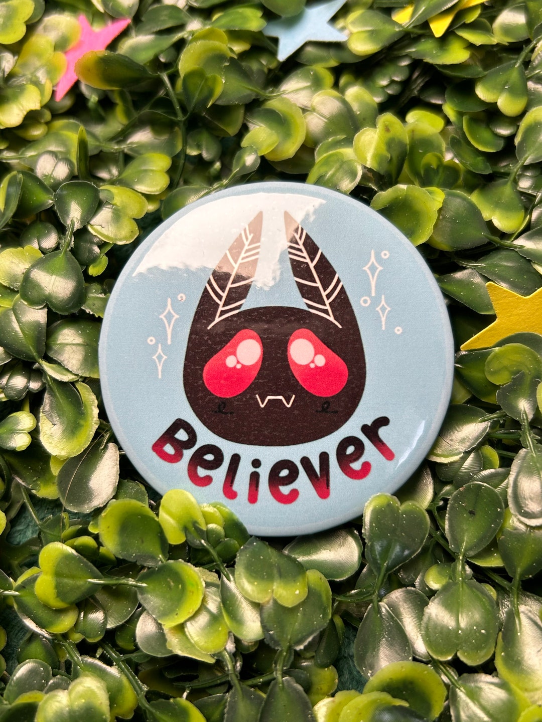 Moth Man Believer Pin Back Button - Etsy