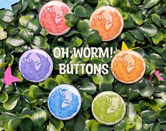 Worm on a String Funny Button Free Me Worm on a String - Etsy
