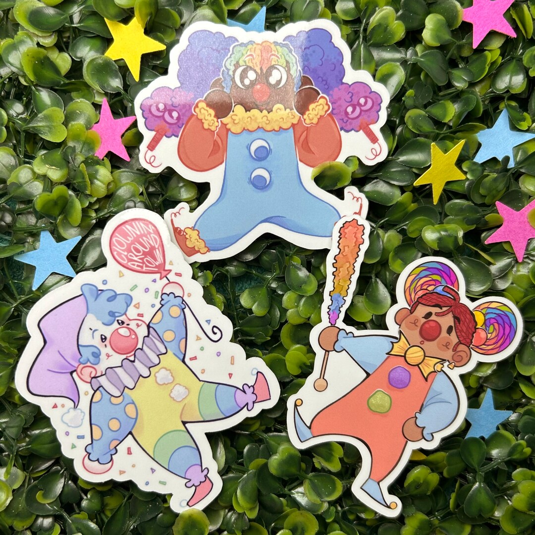 Little Clowns Glossy Vinyl Sticker - Etsy