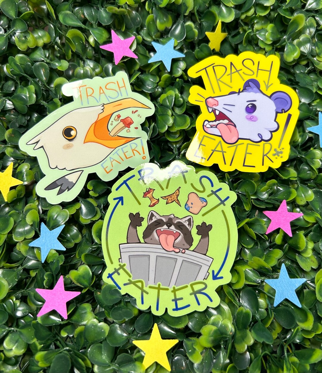 Trash Eater Glossy Vinyl Sticker Set - Etsy