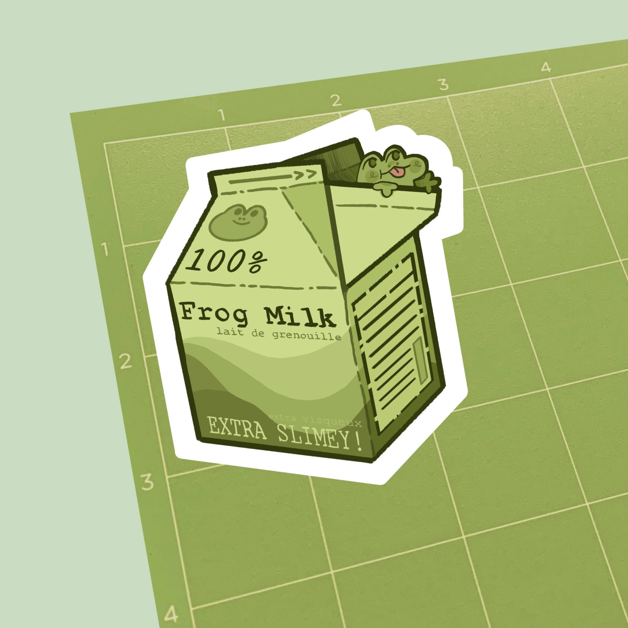 Frog Milk Carton Glossy Vinyl Sticker - Etsy