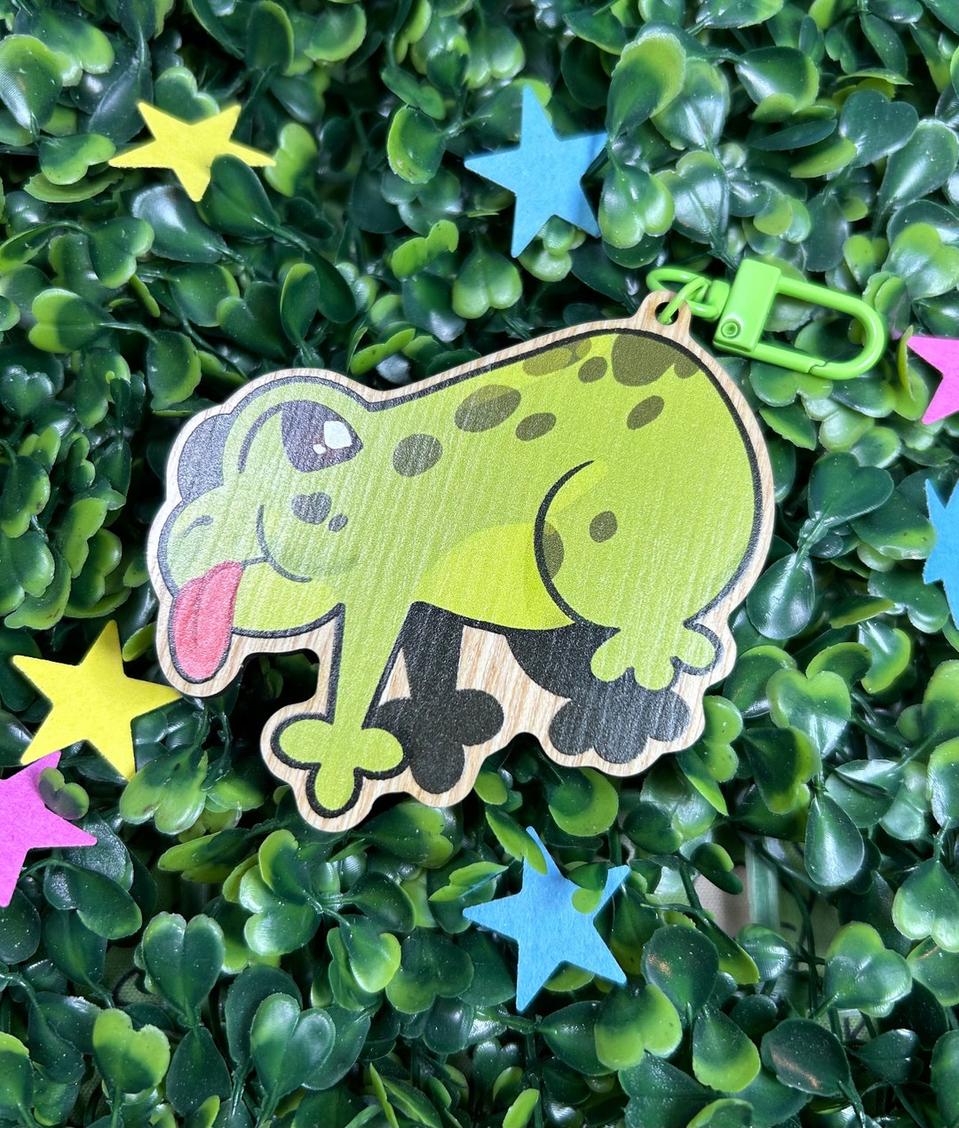 Frog Wooden Keychain - Etsy