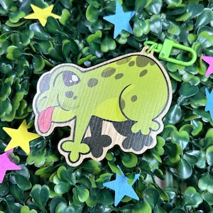 Frog Wooden Keychain - Etsy
