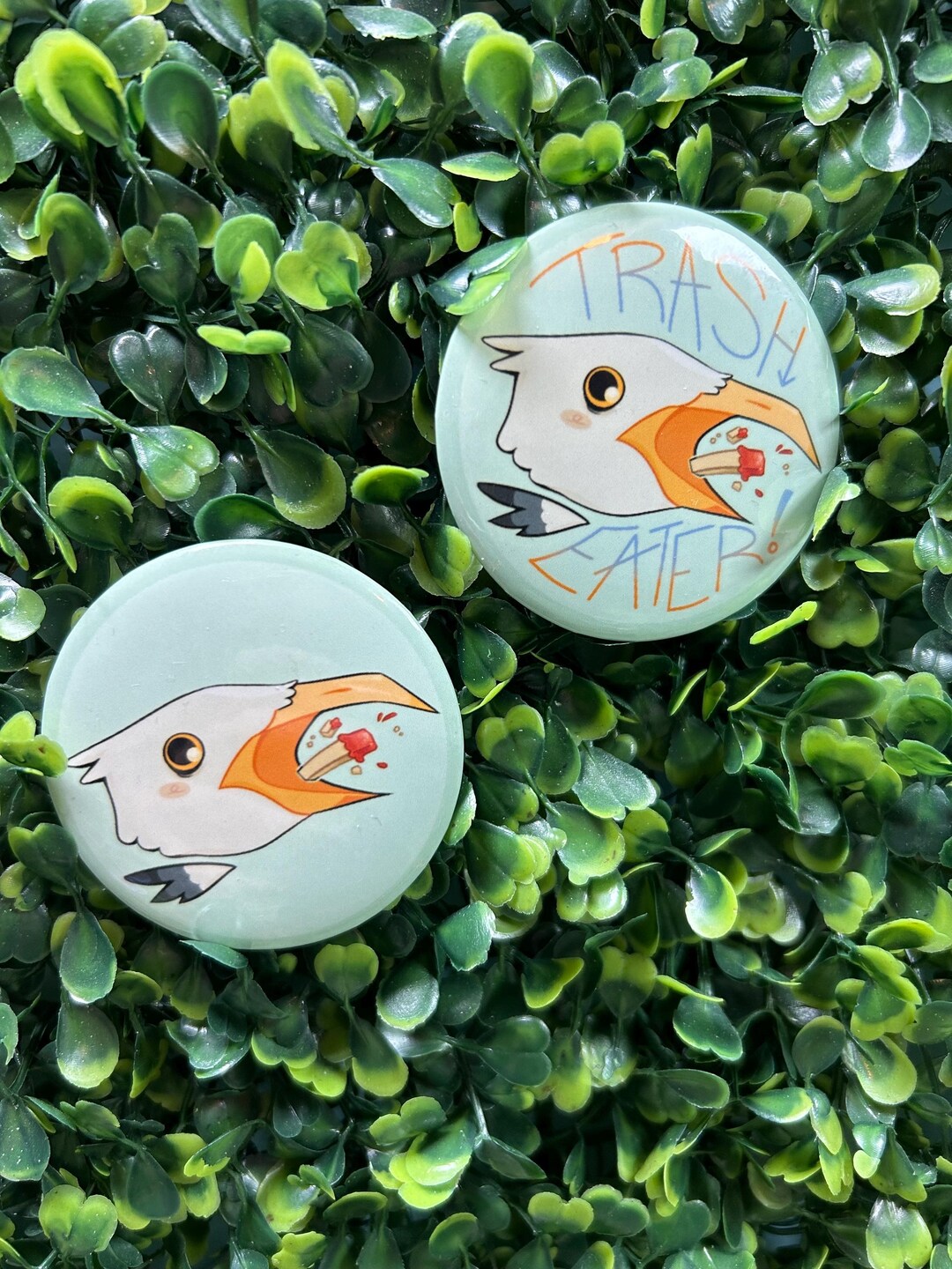 Trash Eater Seagull Pin Back Button - Etsy