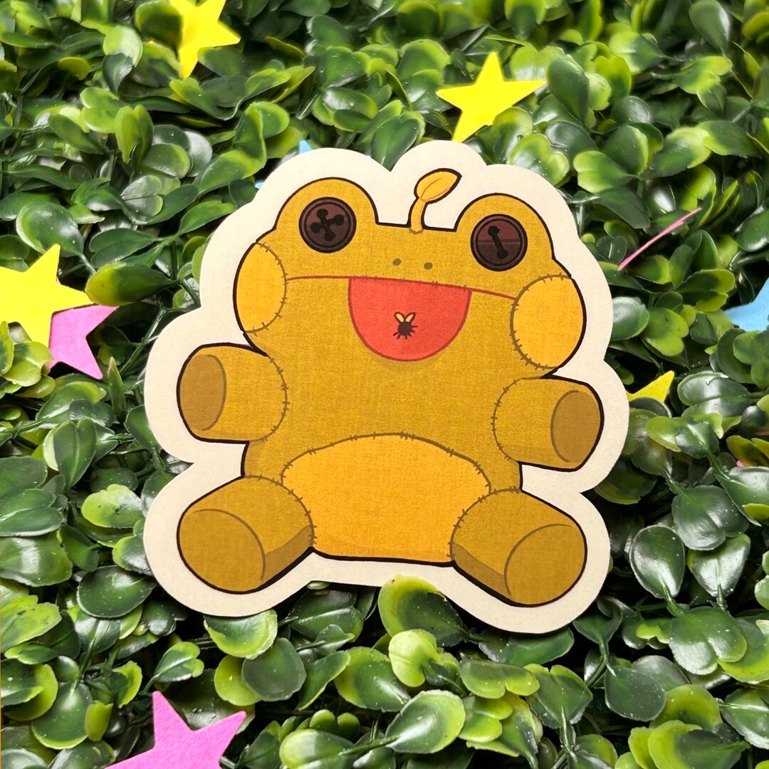 Teddy Frog Glossy Vinyl Sticker - Etsy