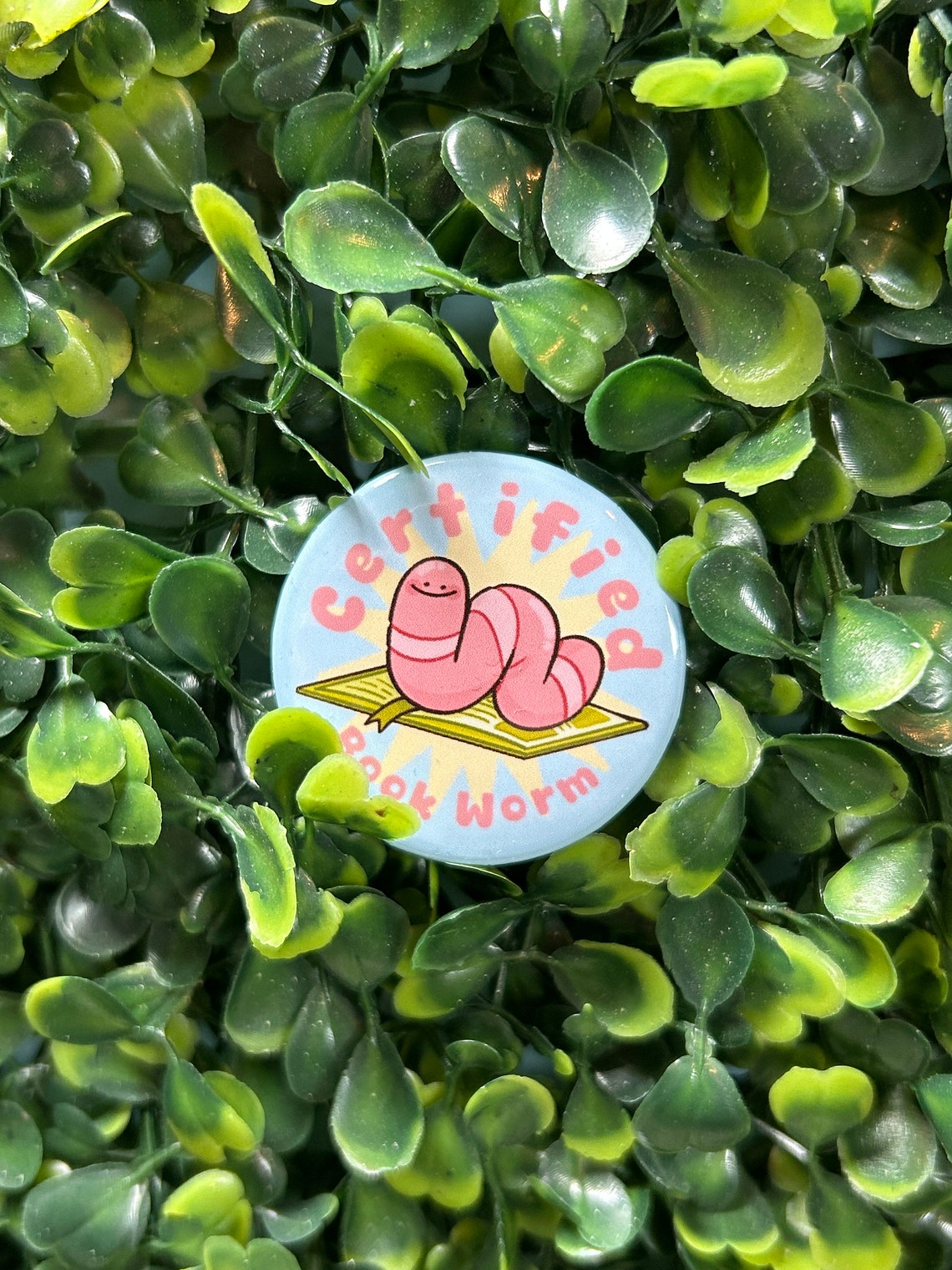 Certified Book Worm Pin Back Button - Etsy
