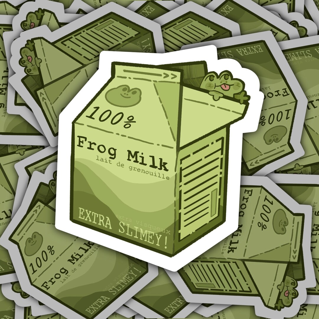 Frog Milk Carton Glossy Vinyl Sticker - Etsy
