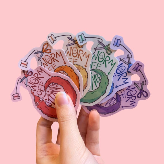 Worm Off The String Glossy Vinyl Stickers | Etsy