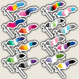Worm on a String Pride Flag Glossy Vinyl Sticker - Etsy