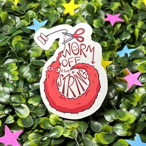 Worm ‘off’ the String Glossy Vinyl Stickers - Etsy
