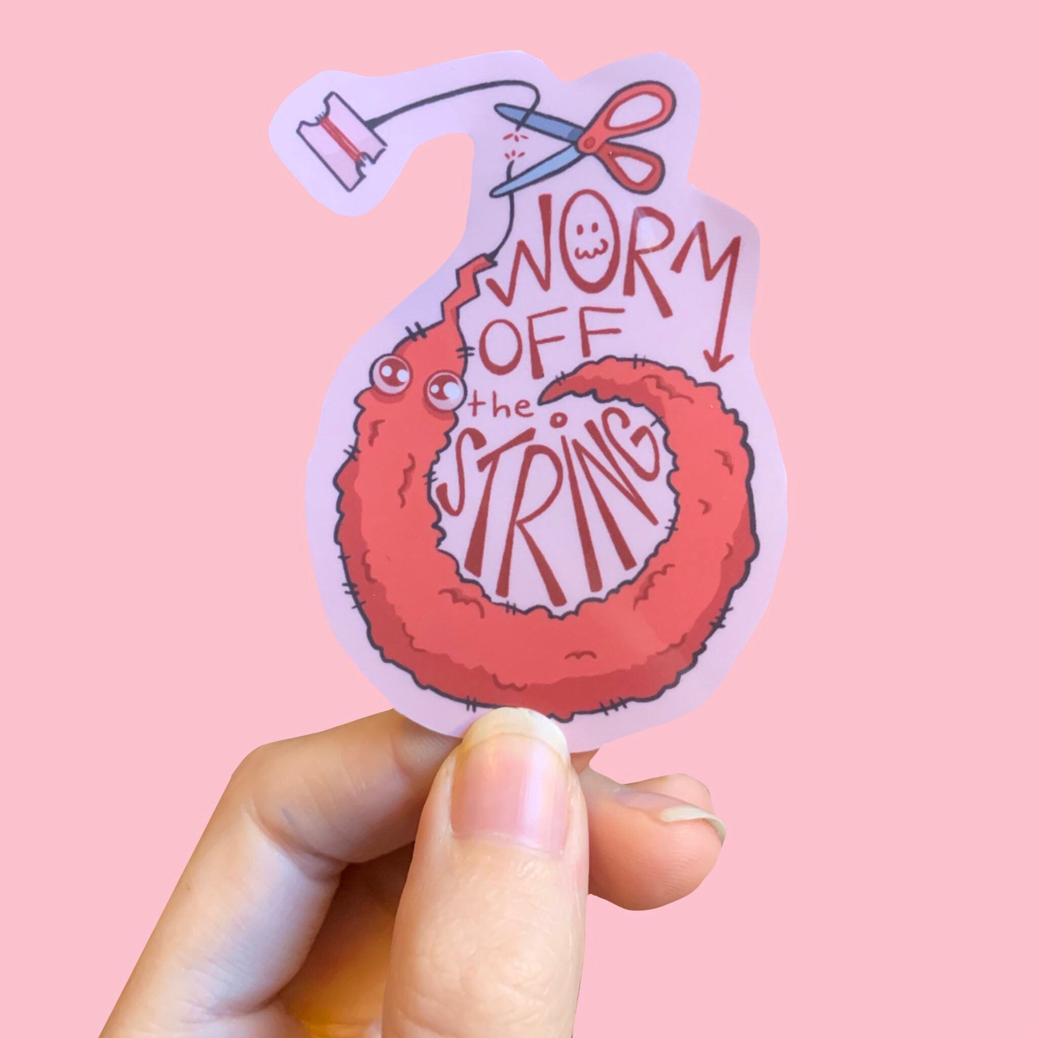 Worm Off The String Glossy Vinyl Stickers | Etsy