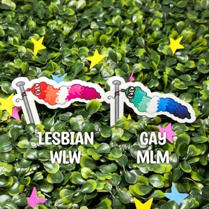 Worm on a String Pride Flag Glossy Vinyl Sticker - Etsy