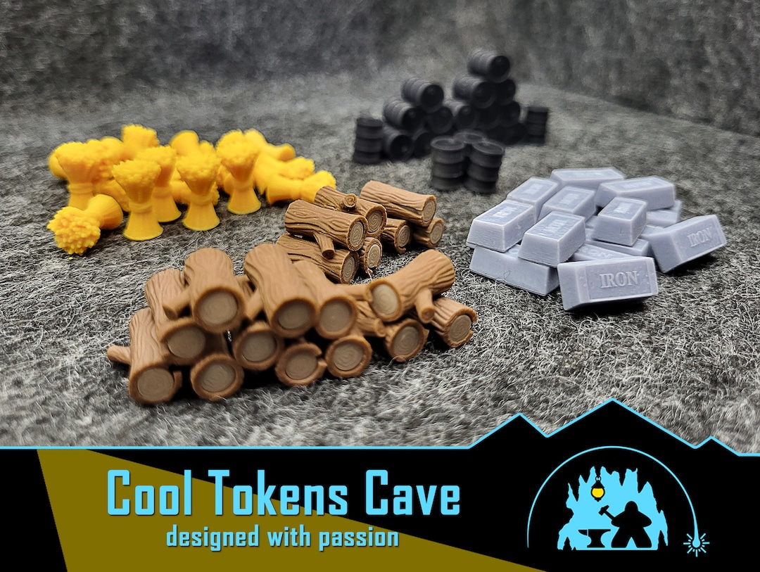 Realistic Resource Tokens Kit Compatible With Scythe Board Game (80 Pcs ...