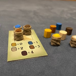 Realistic Resource Tokens Kit Compatible With Puerto Rico Boardgame (50 ...