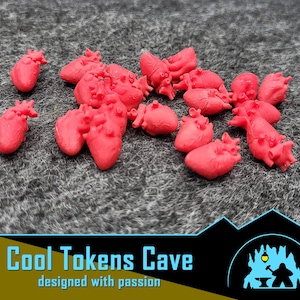 Heart / Health Tokens 12pcs in Set - Etsy