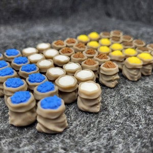 Realistic Resource Tokens Kit Compatible With Puerto Rico Boardgame (50 ...