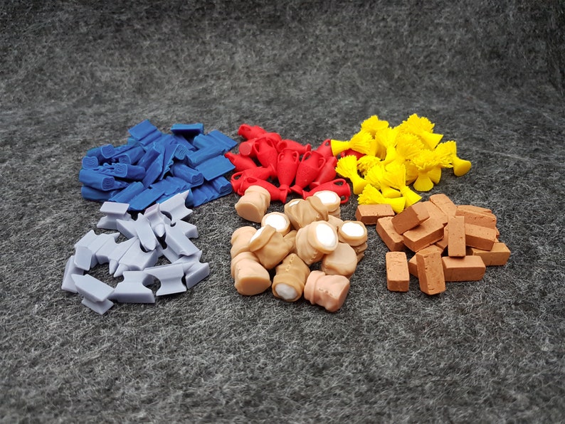 Realistic Resource Tokens Kit Compatible With Board Game Concordia (80 ...