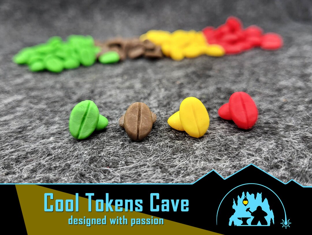 Coffee Beans Tokens (choose Your Color) - Etsy