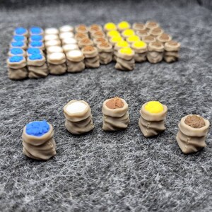 Realistic Resource Tokens Kit Compatible With Puerto Rico Boardgame (50 ...