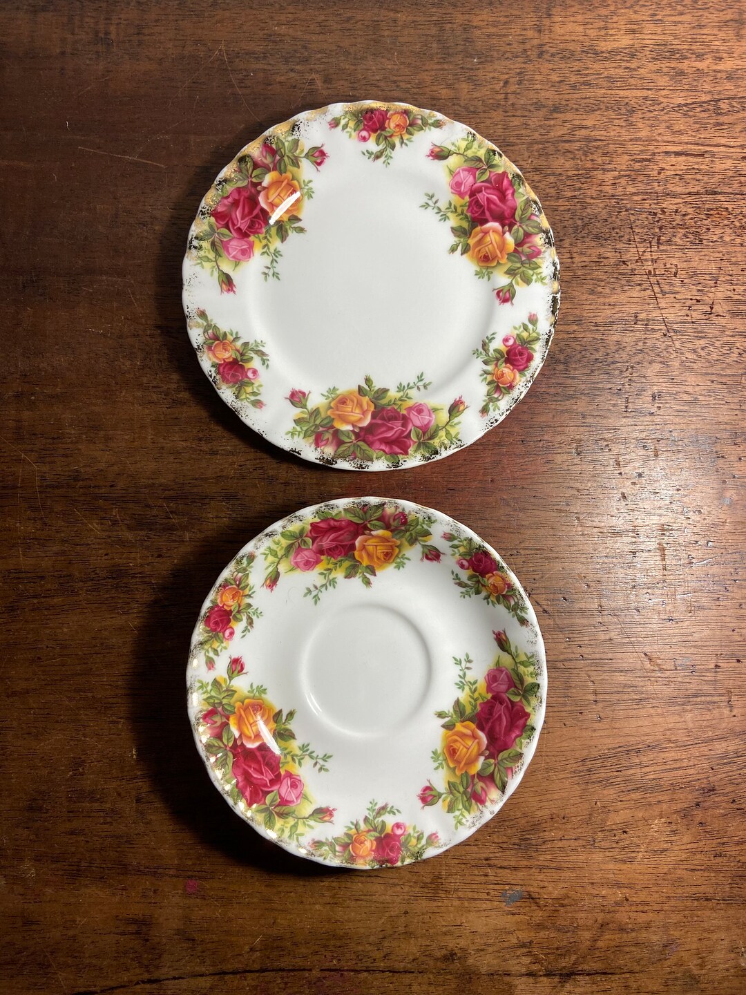 Royal Albert Old Country Roses Saucer and Side Plate - Etsy