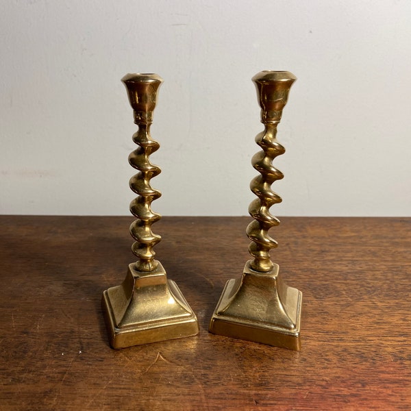Brass Taper Candlesticks - Etsy