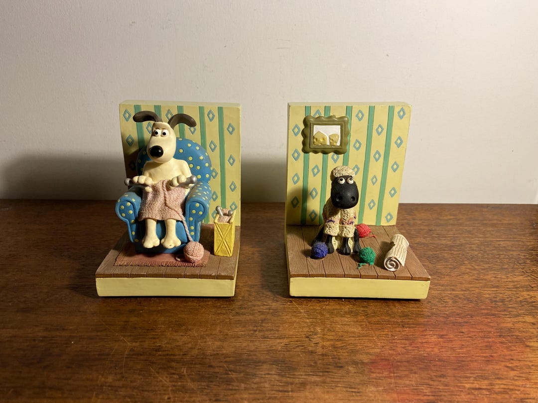 Wallace & Gromit Bookends 1989 - Etsy