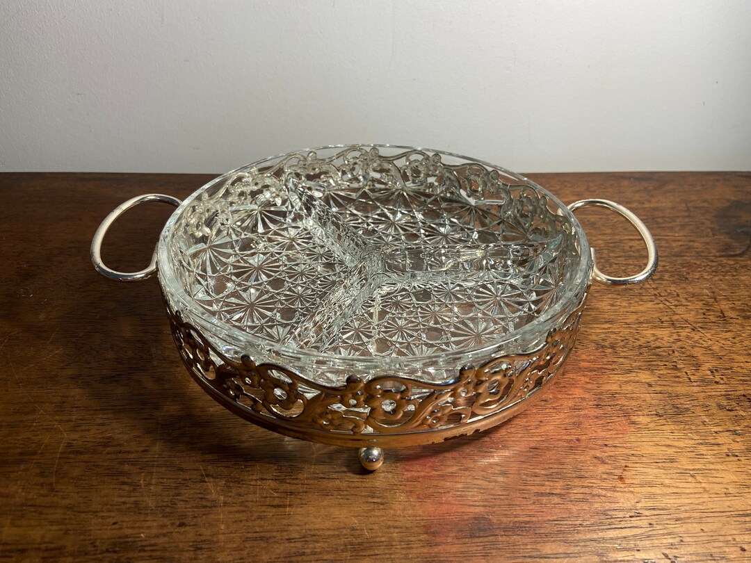 Cut Glass Sectional Serving Dish - Etsy