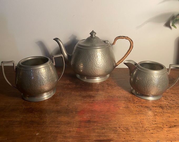 Vintage Royal Holland Pewter 5 Pieces Tea/coffee Set With Tray, Creamer ...