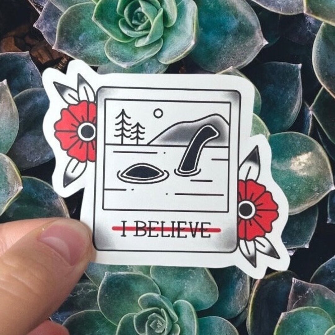 Loch Ness Monster Polaroid I Believe Tattoo Sticker for Laptop ...