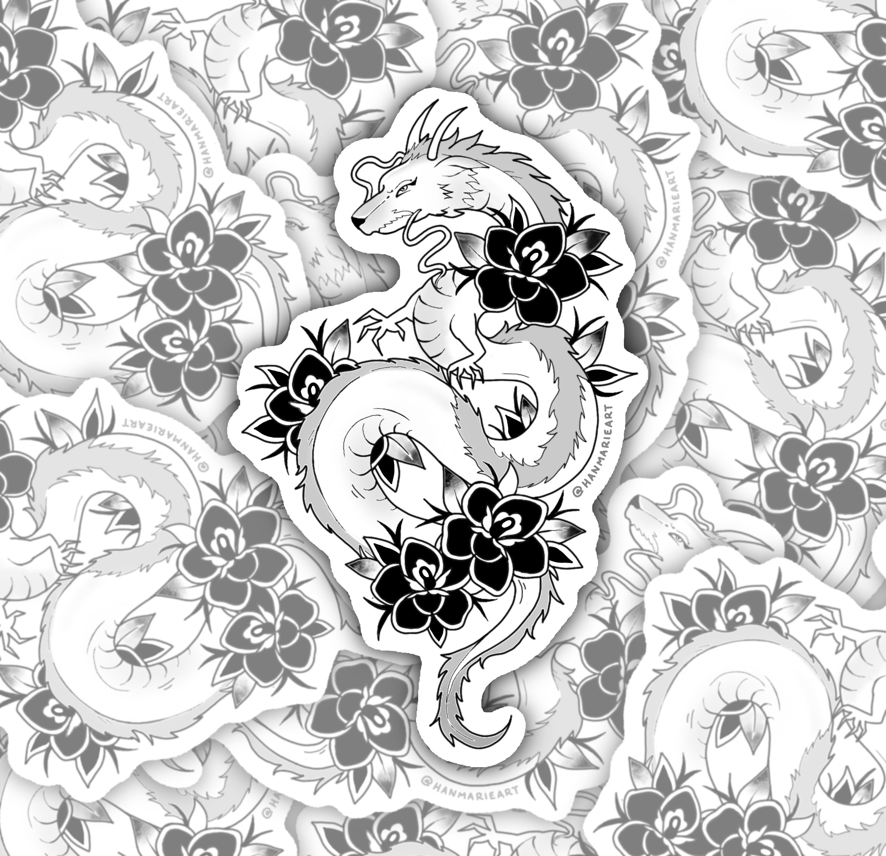 Haku Spirited Away Dragon Tattoo Sticker for Laptop Notebook - Etsy