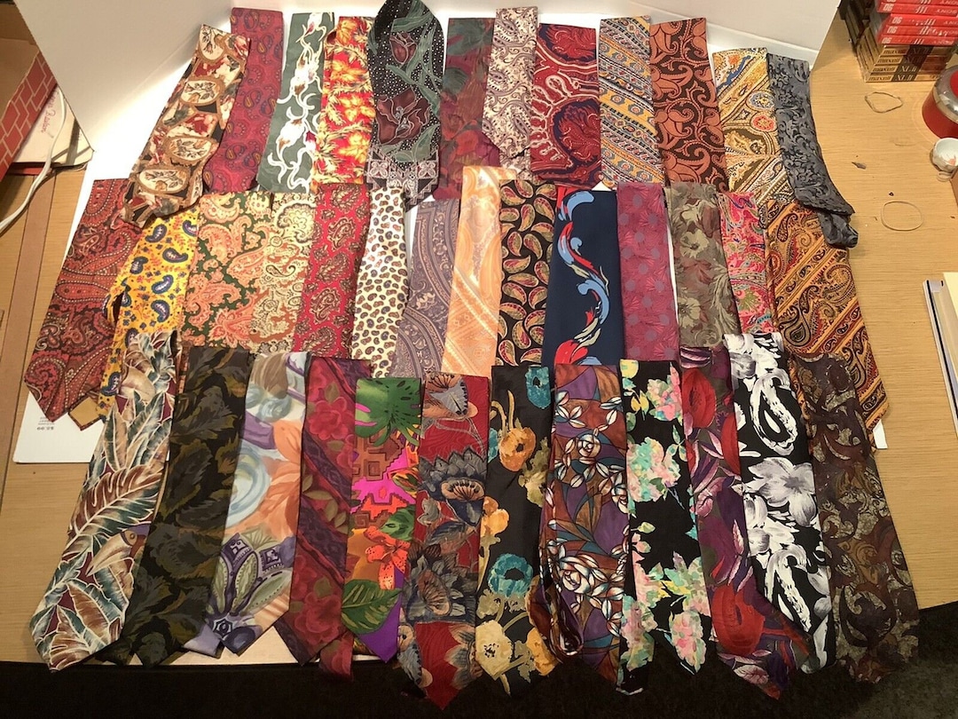 Vintage Necktie Lot: 80s-90s Polyester Ties for Crafting (27 Piece) - Etsy