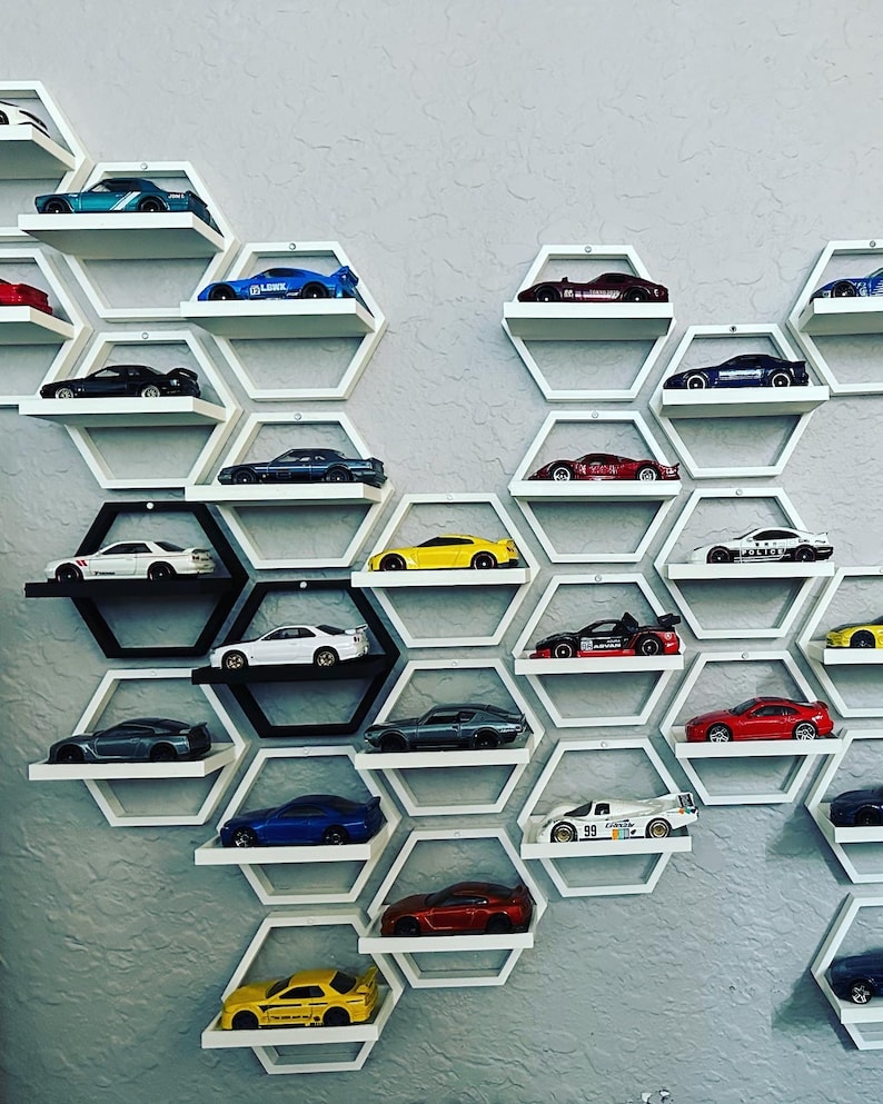 DIGITAL FILE STL Hexagon Wall Shelf Diecast Car Display - Etsy