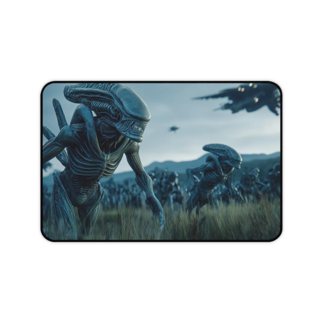 Alien Art Desk Mat: Sci-fi Gaming Office Decor - Etsy Canada